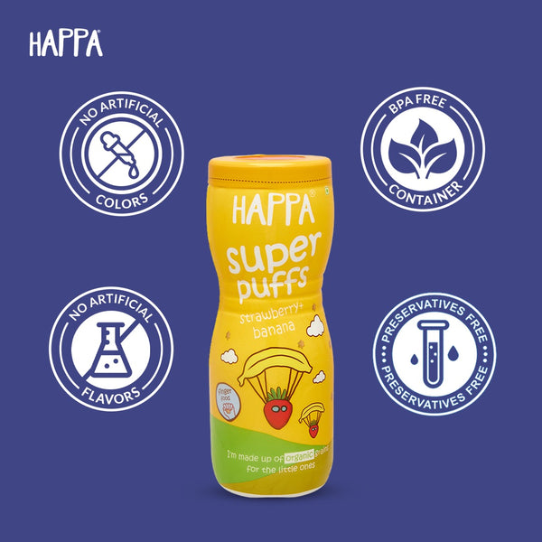 Happa Kids Organic Multigrain Super Puffs - Pack of 4 – Happafoods
