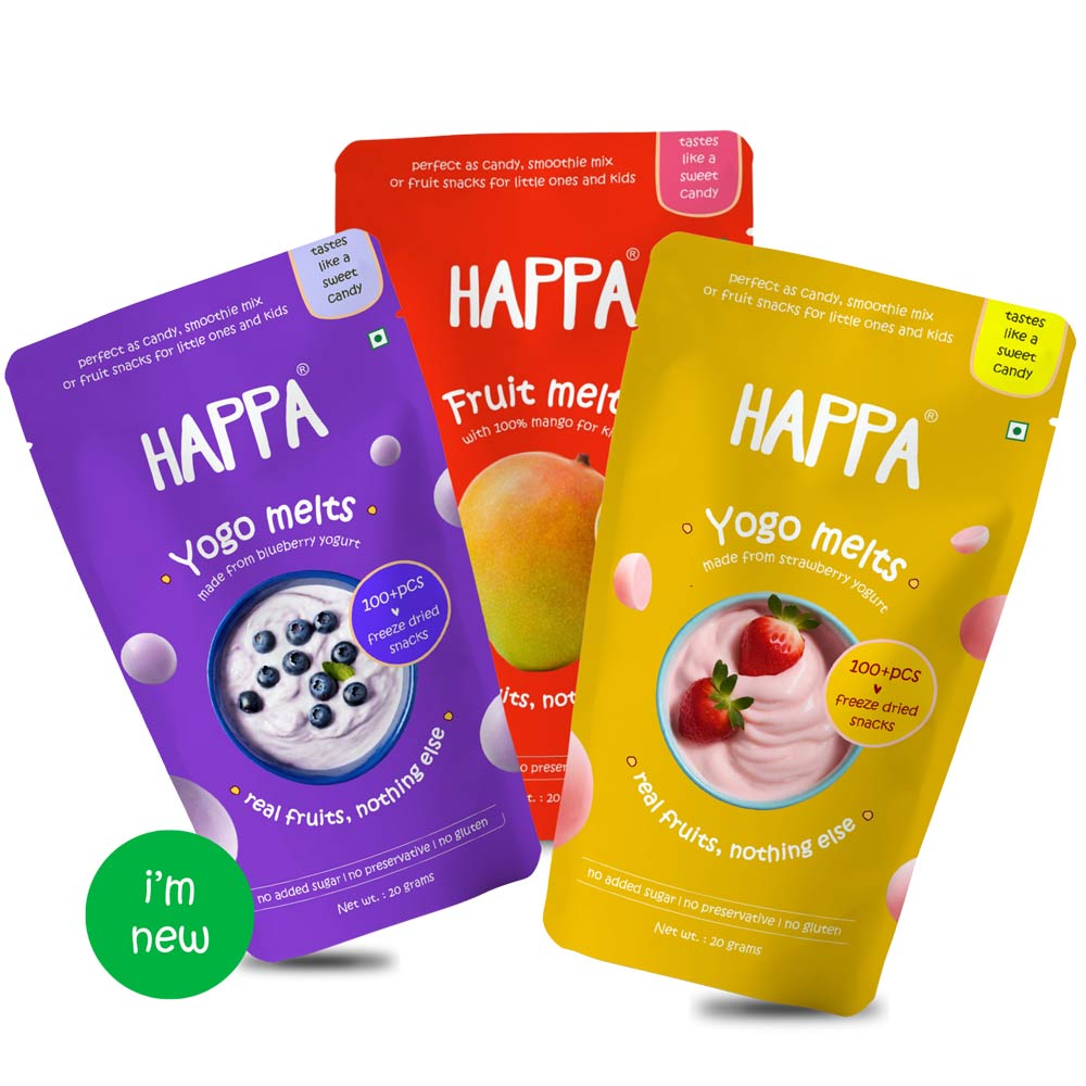 Happa Fruit & Greek Yogurt Melts | 100% Fruit & Yogurt Candy for Babie