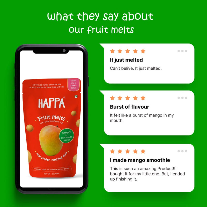 Happa Fruit & Greek Yogurt Melts | 100% Fruit & Yogurt Candy for Babie