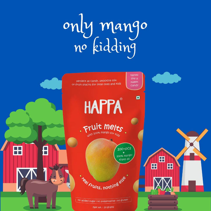 Happa Mango Melts for little ones, made with 100% Mango & nothing else