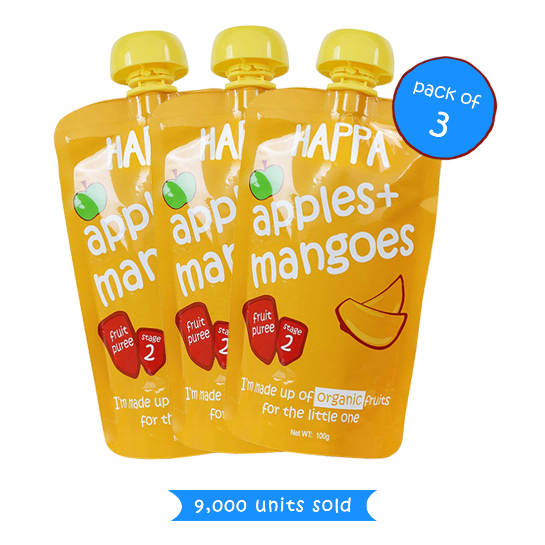 Organic Fruit puree for baby | Mango puree | Apple Mango puree