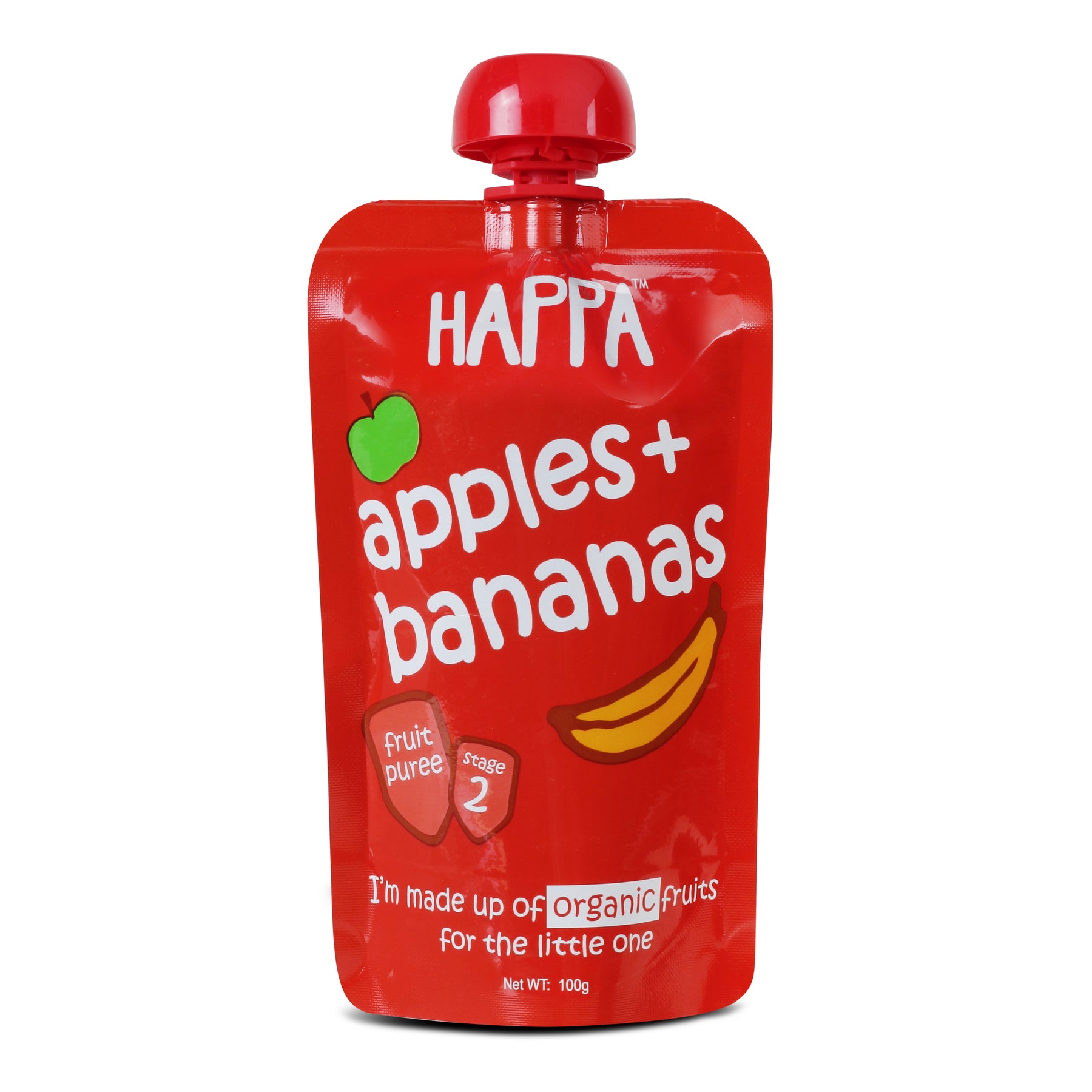 Happa Apple+Banana, Mango+Banana, Apple+Mango Fruit Puree (combo pack)